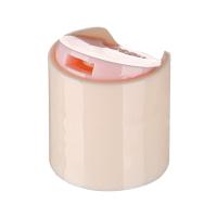 China Off White Disc Top Cap PP Plastic 24/410 Disc Cap For Cosmetic Packaging for sale