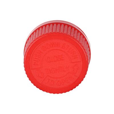 China 28/410 CRC Closure Red Push And Turn Cap Customizable Child Safe for sale