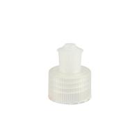 China Transparent 28/410 Push Pull Cap Anti Slip Plastic Screw Caps For Detergent And Cleaner Dispensers for sale