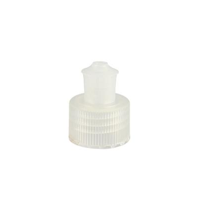 China Transparent 28/410 Push Pull Cap Anti Slip Plastic Screw Caps For Detergent And Cleaner Dispensers for sale