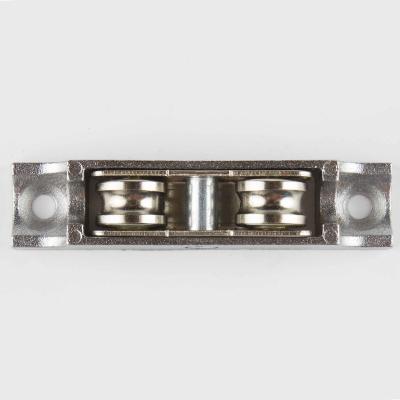 China Zinc Alloy Double Roller Grooved UPVC Window Door Accessories 55kg Load Capacity 16mm Width for sale