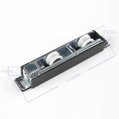 China Durable Adjustable Stainless Steel Sliding Door Plastic Hanging Roller with Double Wheels for sale