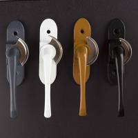 China 43g UPVC Aluminum Alloy Crescent Moon Window Lock with Stainless Steel Hook for sale