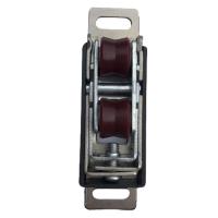 China Double Pulley Sliding Gate Door Roller 23mm Adjustable for Aluminum Profile 84mm Length for sale