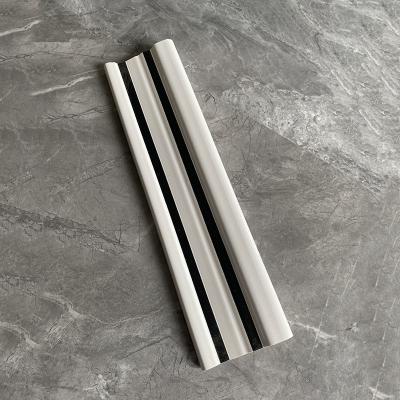 China Home Wall PVC Skirting Corner Trim Slotting Polishing Embossing for sale