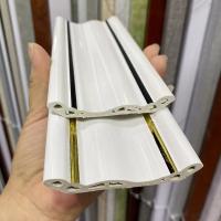 China Grey Embossed Curved Vinyl Skirting Board Plastic Plinth for sale