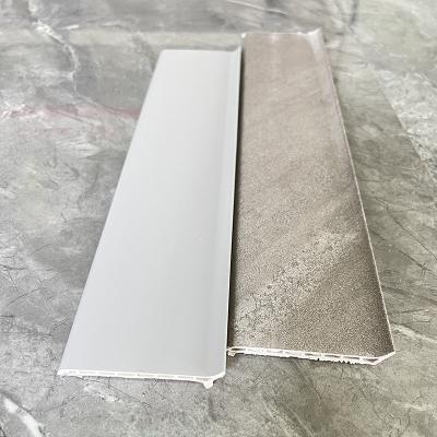 China Stylish Grey 2mm Pvc Bathroom Skirting Board Modern Interiors for sale