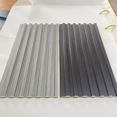 China Custom WPC Fiber Grating Groove Surface Waterproof Fireproof Wall Cladding for Home Decoration for sale