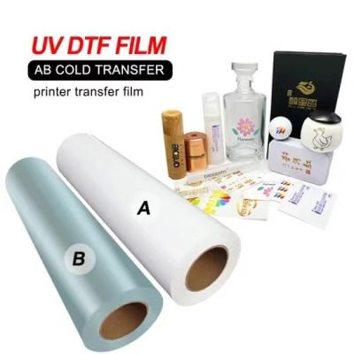 China Flexible Transparent White UV Printing Film 30cm 60cm CMYK White Varnish for sale