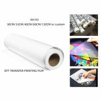 China Waterproof DTF film 30CM*100M Double-Sided Matte White ink printing Film for Natural and Soft Colors for sale