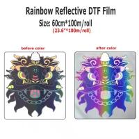 China Colorful Rainbow Reflective DTF Film For Desktop DTF Printing Materials for sale