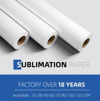 China easy 33g Durable Polyester Sublimation Transfer Paper Roll Textile Heat Transfer Digital Printing for sale
