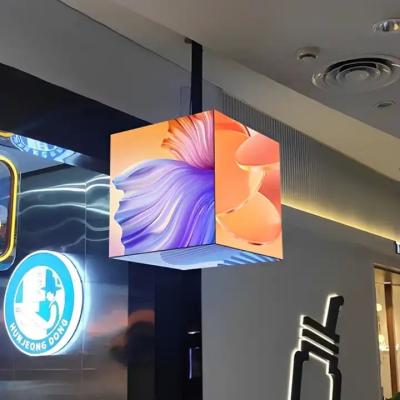 China Commercial HD IP31 5 Sides Magic Cube LED Display P2.5 with 320mm Cabinet and 120W/H Power for sale
