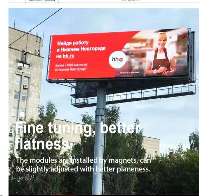 China OEM Commercial LED Display 3906 Dots/sqm Outdoor Advertising Screen with IP65 Waterproof and 600W/sqm Power Consumption for sale