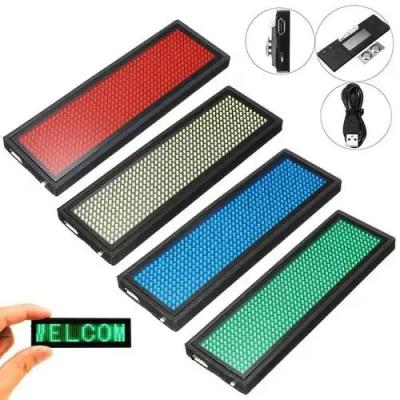 China Customizable LED Scrolling Name Badge 12x48 Pixels with Bluetooth Control and 7-10 Hour Battery Life for sale