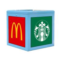 China Wifi Control LED Box 320*320mm 3-Sides P2.5 LED Display For Take-Out Container for sale