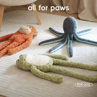China Interactive Plush Dog Toy with Squeaker Crinkle Paper Chew Resistant Self Play for Boredom Relief Mental Stimulation Teething Puppies for sale