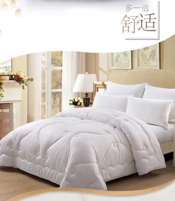 China Microfiber Comforter 90gsm Shell 300gsm Poly Fill Knife Edge Single Needle Quilt White for sale