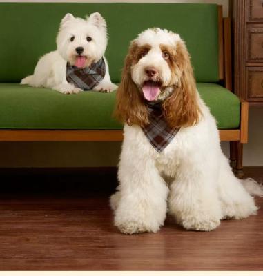China Reversible Plaid Pet Bandana Triangle Bib for Dogs Cats Absorbent Drool Kerchief Keduo Style for sale