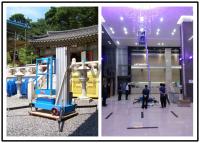 China Shopping Centers Vertical Mast Lift 136 Kg Capacity With 8 Meter Platform Height for sale