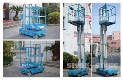 China Motor Driven 5m Height Aerial Work Platform Self Driven Dual Mast Lightweight for sale