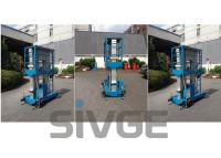 China Aluminum Hydraulic Lift Platform , Blue Dual Mast Mobile Elevated Platform for sale