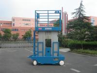 China Blue Hydraulic Aerial Work Platform Dual Mast With 10m Working Height for sale