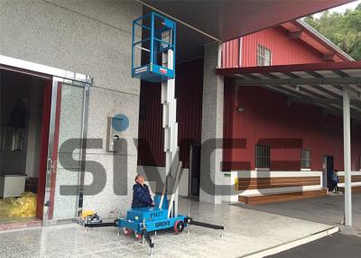 China Compact protable 10 m Aluminum Alloy single mast lift vertical mast lift manlift aerial work platform for sale