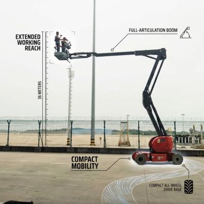 China 12m Electric Articulated Boom Lift GTHZ120 Compact Self Propelled Aerial Work Platform 200kg CE Certified for sale