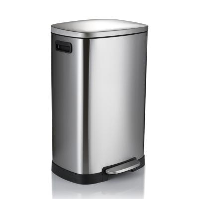 China Outdoor Silver Stainless Steel 13 Gallon Trash Can for sale