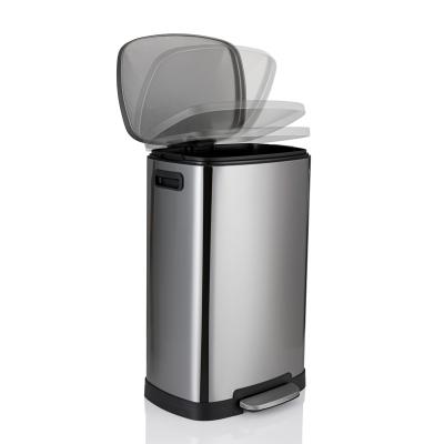 China Anti Fingerprint Stainless Steel 13 Gallon Trash Can for sale