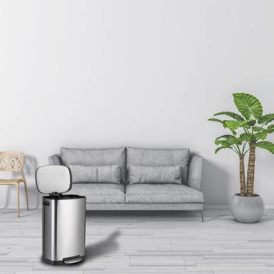 China Recycling 50 Liter Stainless Steel Step Trash Can for sale