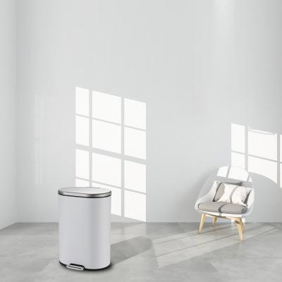 China White 6 Liter Pedal Dustbin Steel For Home for sale