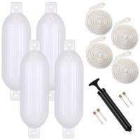 China Marine and Rv Direct 4 Boat Fenders 6.5” X 23” Vinyl Ribbed Bumper Dock Shield Protection for sale