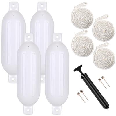 China Marine and Rv Direct 4 Boat Fenders 6.5” X 23” Vinyl Ribbed Bumper Dock Shield Protection for sale