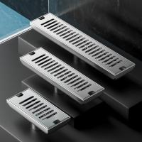 China 304 Stainless Steel Linear Shower Drain DN50 Rectangular Floor Drain 600mm for sale