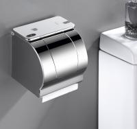 China 304 Stainless Steel Toilet Paper Holder Self-Adhesive Wall Mounted Tissue Box 20cm Rustproof Bathroom Kitchen for sale