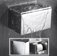 China 304 Stainless Steel Toilet Paper Holder Waterproof Wall Mounted Tissue Box 20x20cm for sale