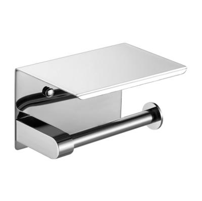 China 304 Stainless Steel Toilet Paper Holder with Phone Shelf Wall Mount 2-in-1 Tissue Roll Holder C19 for sale