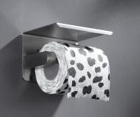 China 304 Stainless Steel Toilet Paper Holder with Phone Shelf Wall Mount 2-in-1 Tissue Roll Holder C19 for sale