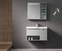 China Mocee Stainless Steel Bathroom Cabinet 800mm Film Coating Wall Mounted Storage for sale