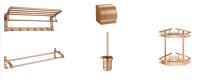 China Gold Aluminum Bathroom Hardware Set 5 Piece Towel Rack Toilet Paper Holder Double Towel Bar Corner Shelf for sale