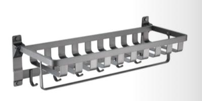 China Aluminum Towel Rack Wall Mounted Bathroom Towel Holder 60cm Rust Resistant for sale