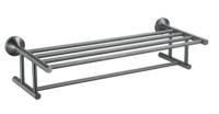 China Mocee Gunmetal Gray Aluminum Towel Rack Wall Mounted 60cm Bathroom Organizer for sale