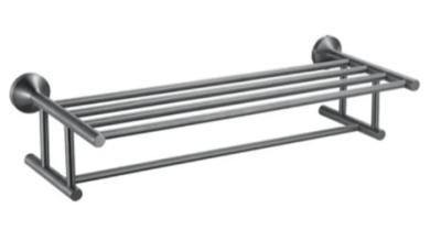 China Mocee Gunmetal Gray Aluminum Towel Rack Wall Mounted 60cm Bathroom Organizer for sale