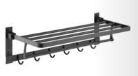 China Mocee Black Aluminum Towel Rack Wall Mounted Bathroom Towel Holder 60cm for sale
