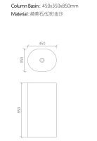 China Freestanding Pedestal Sink CPG-6622 Modern Column Basin for Bathroom Hotel Use for sale