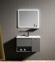 China Smart Bathroom Vanity 80cm with LED Anti-Fog Mirror and Medicine Cabinet for sale