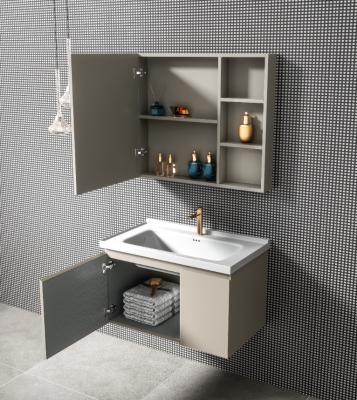 China Mocee Modern Bathroom Vanity with Mirror and Medicine Cabinet 80cm Wall Mounted for sale