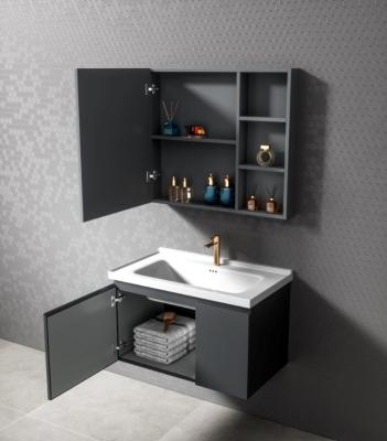 China Mocee Modern Bathroom Vanity with Mirror and Medicine Cabinet 80cm Wall Mounted Storage for sale